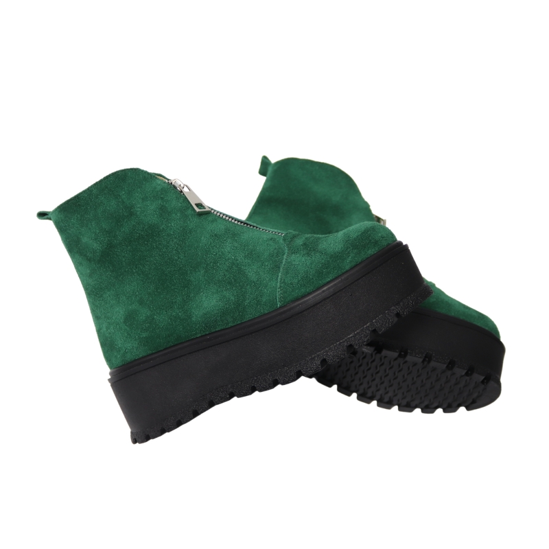 Ghete Verzi cu Platforma si Fermoar pentru Dama - Mateo Shoes Culoare ...